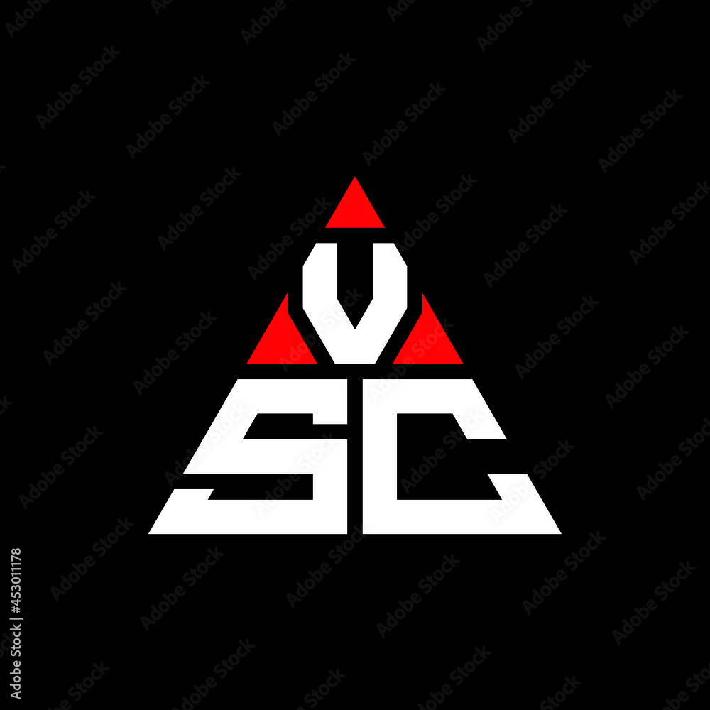 VSC triangle letter logo design with triangle shape. VSC triangle logo ...