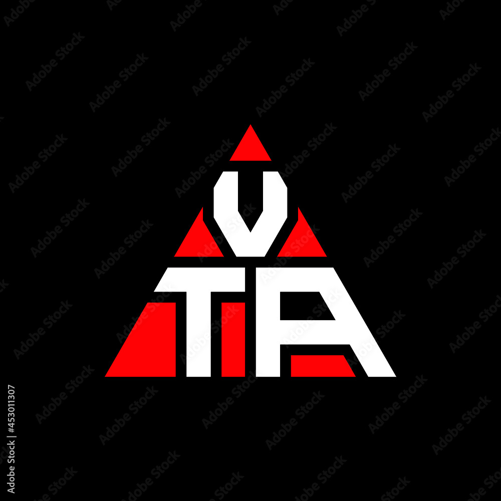VTA triangle letter logo design with triangle shape. VTA triangle logo ...
