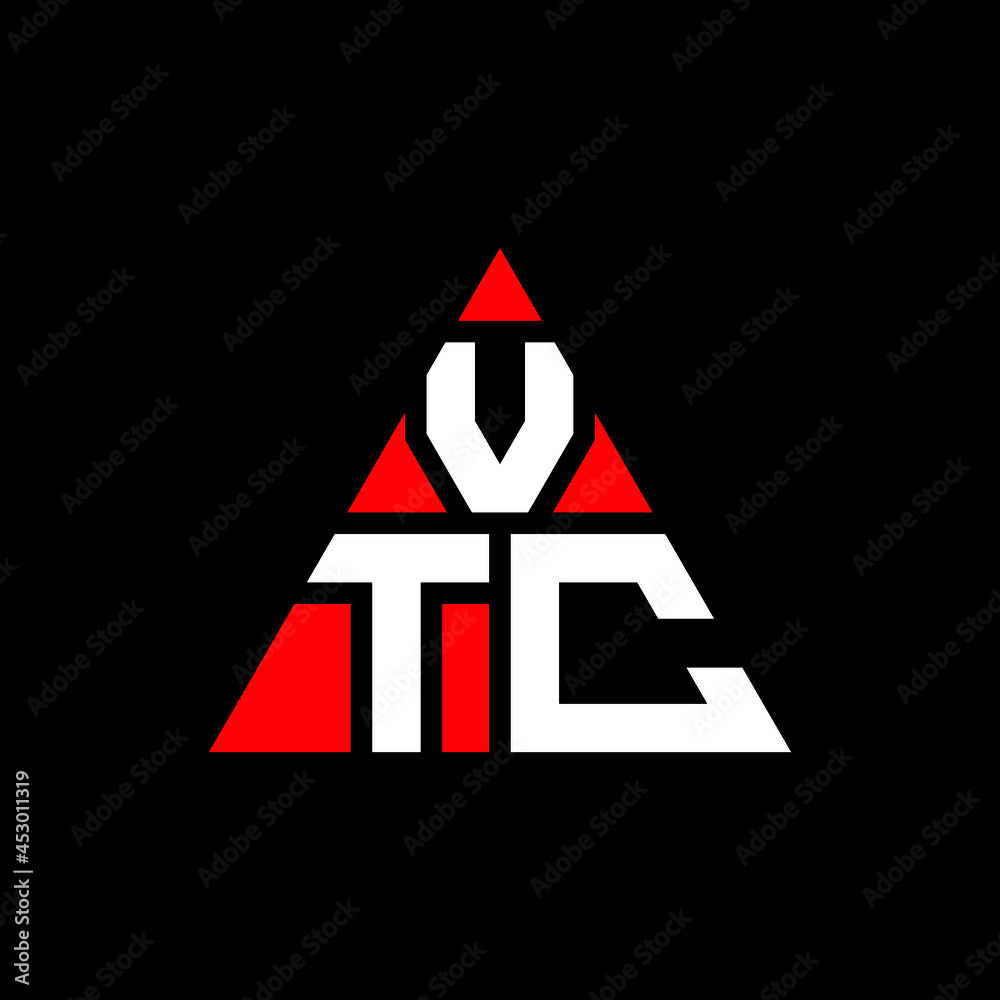 VTC triangle letter logo design with triangle shape. VTC triangle logo ...