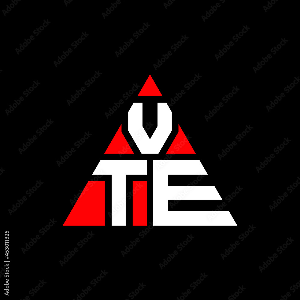 VTE triangle letter logo design with triangle shape. VTE triangle logo ...