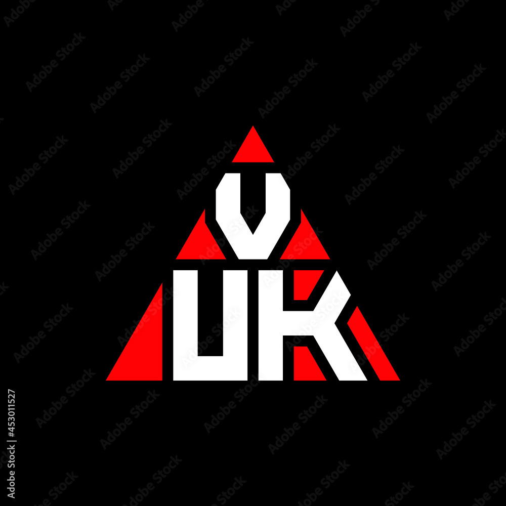 VUK triangle letter logo design with triangle shape. VUK triangle logo ...