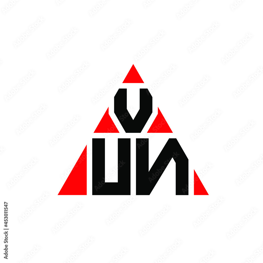VUN triangle letter logo design with triangle shape. VUN triangle logo ...