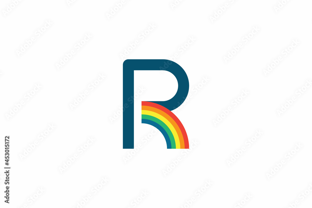 letter R rainbow logo colorful design vector graphic Stock Vector ...