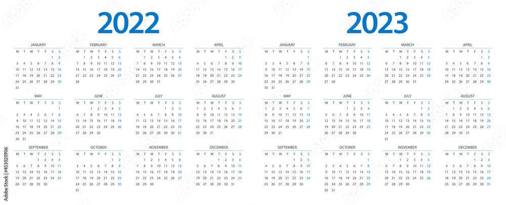Calendar 2022, calendar 2023 week start Monday corporate design ...