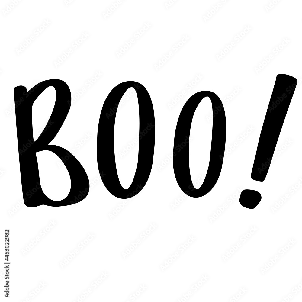 boo text calligraphy hand drawn Stock Vector | Adobe Stock