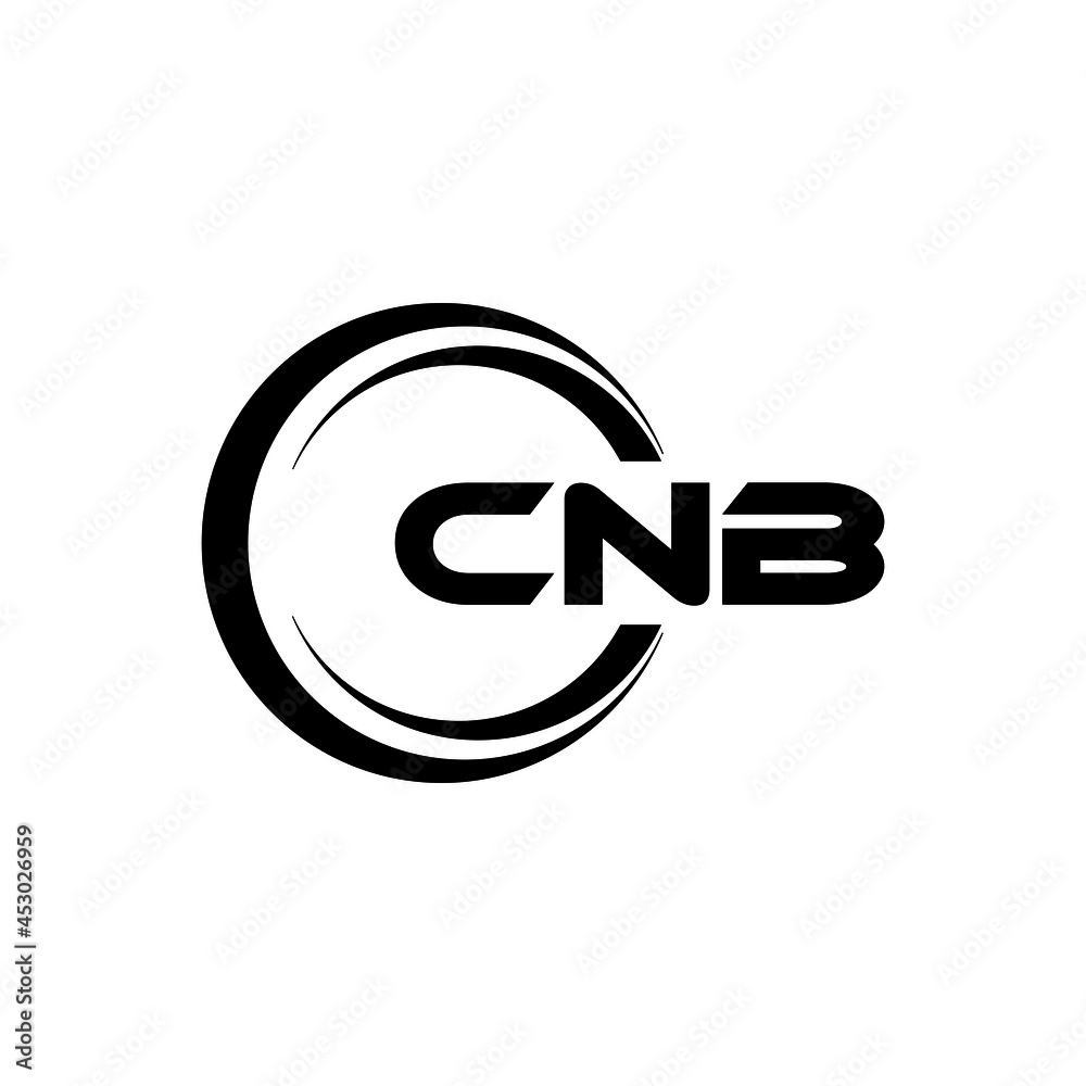 CNB letter logo design with white background in illustrator, vector ...