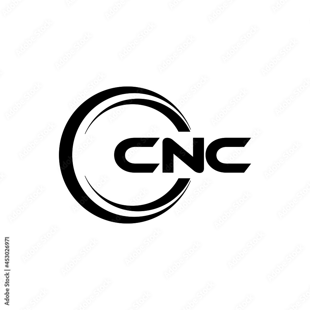 CNC letter logo design with white background in illustrator, vector ...
