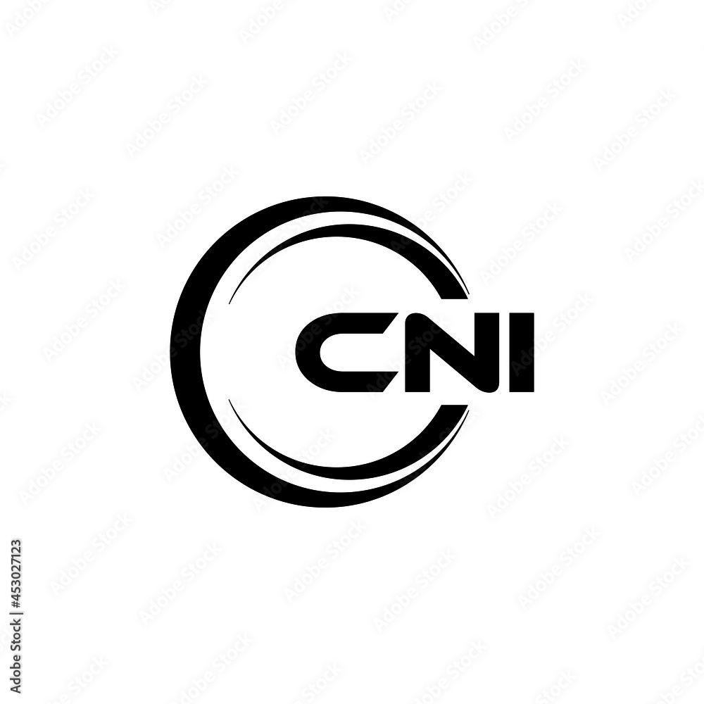 CNI letter logo design with white background in illustrator, vector ...