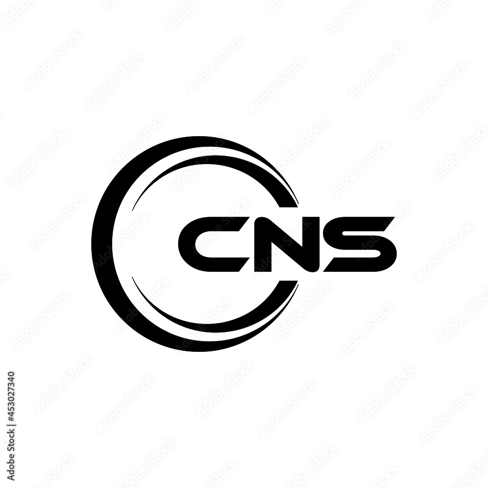 CNS letter logo design with white background in illustrator, vector ...
