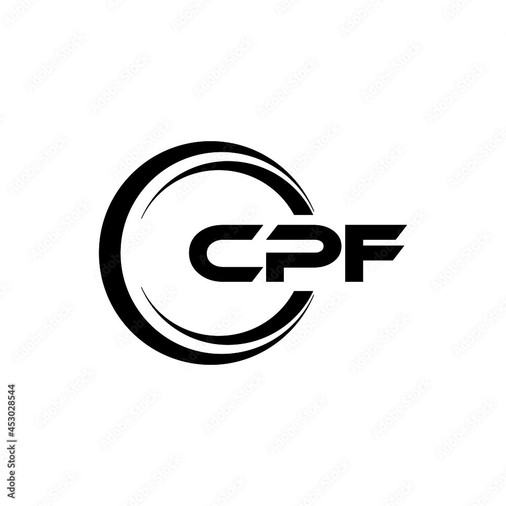 CPF letter logo design with white background in illustrator, vector ...