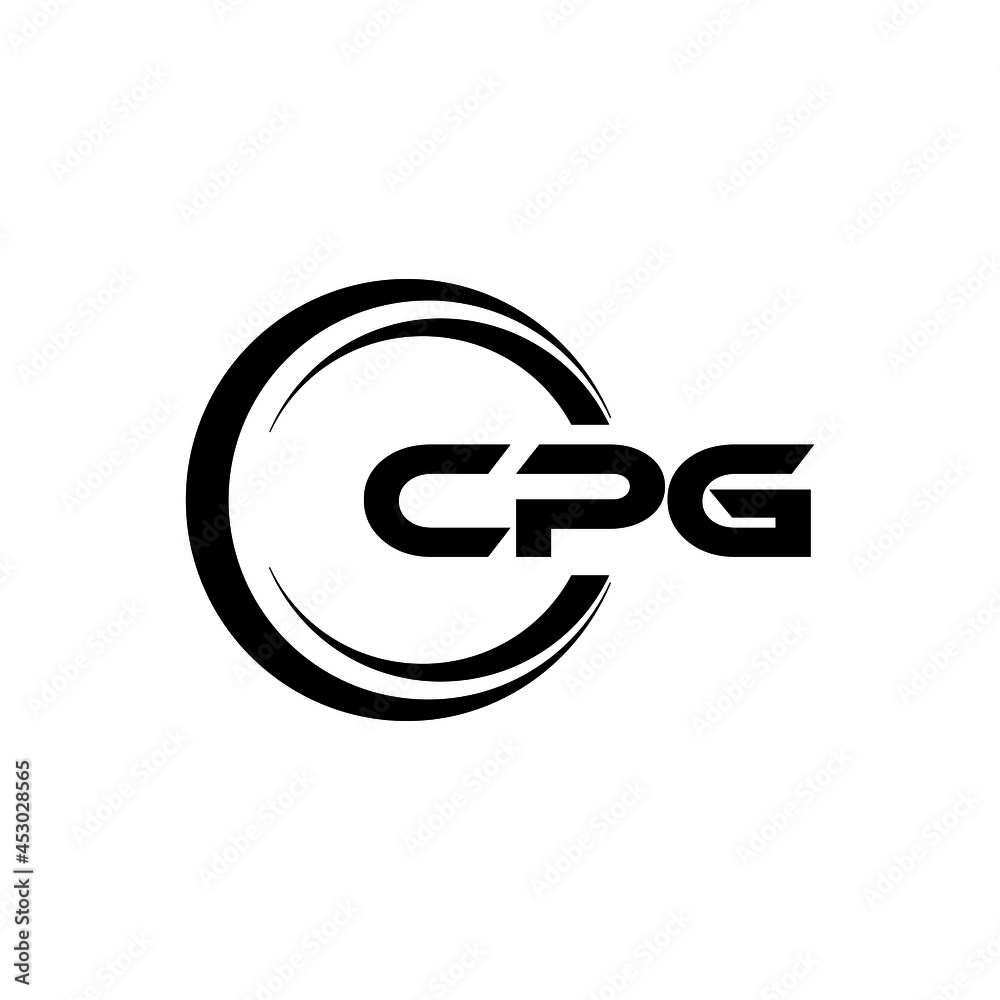 Vecteur Stock CPG letter logo design with white background in ...