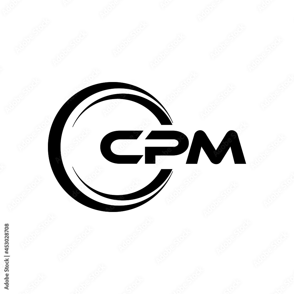 CPM letter logo design with white background in illustrator, vector ...