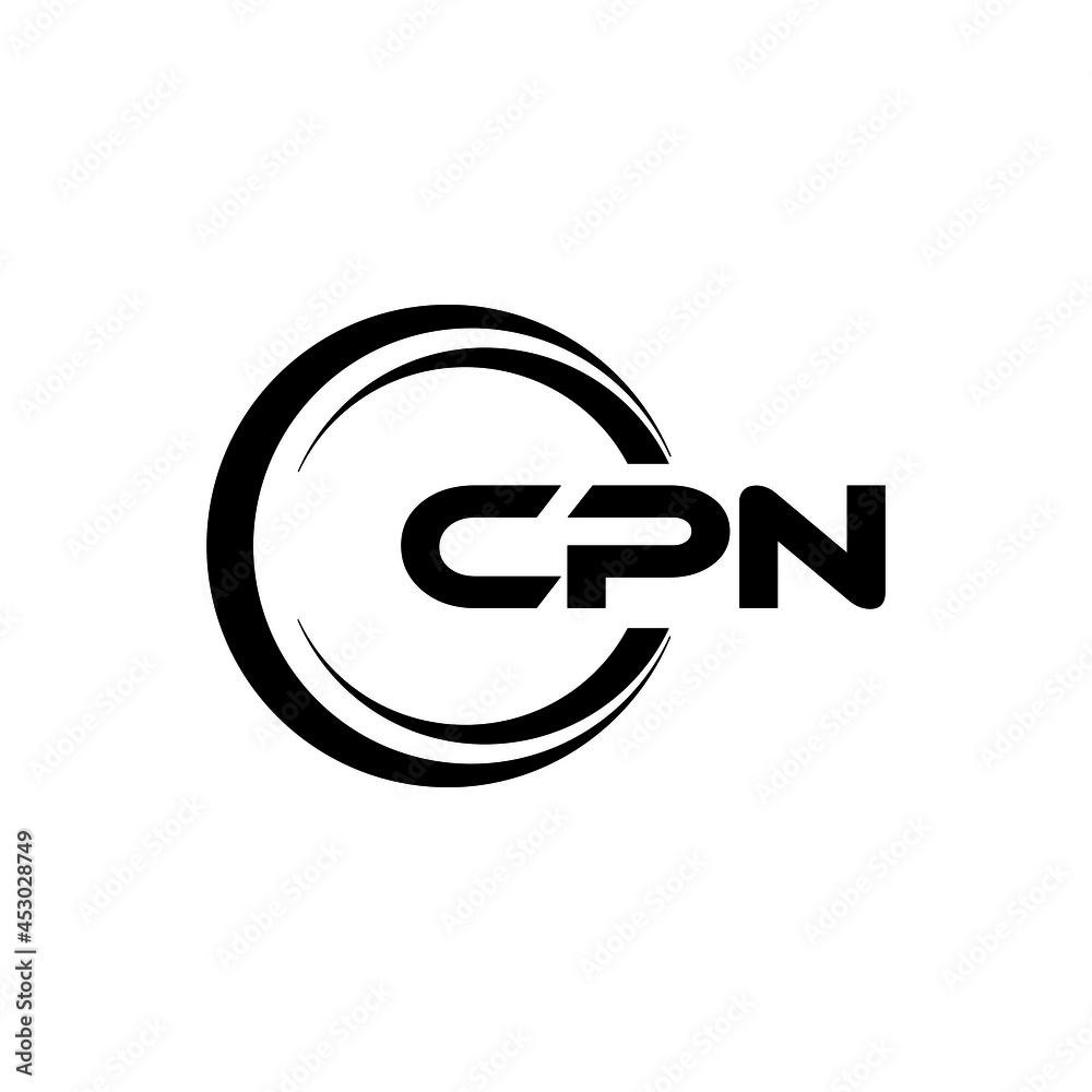 CPN letter logo design with white background in illustrator, vector ...