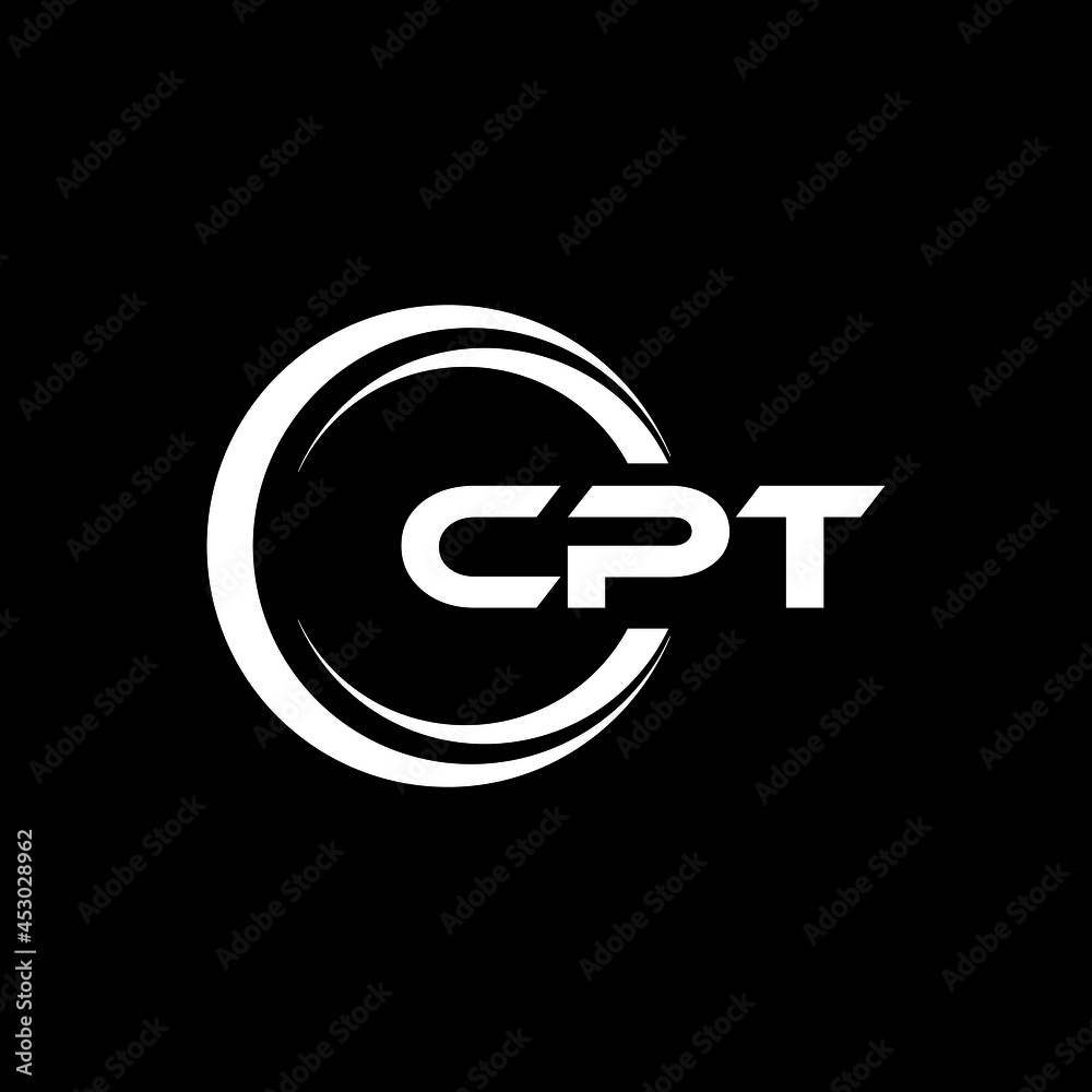 CPT letter logo design with black background in illustrator, vector ...