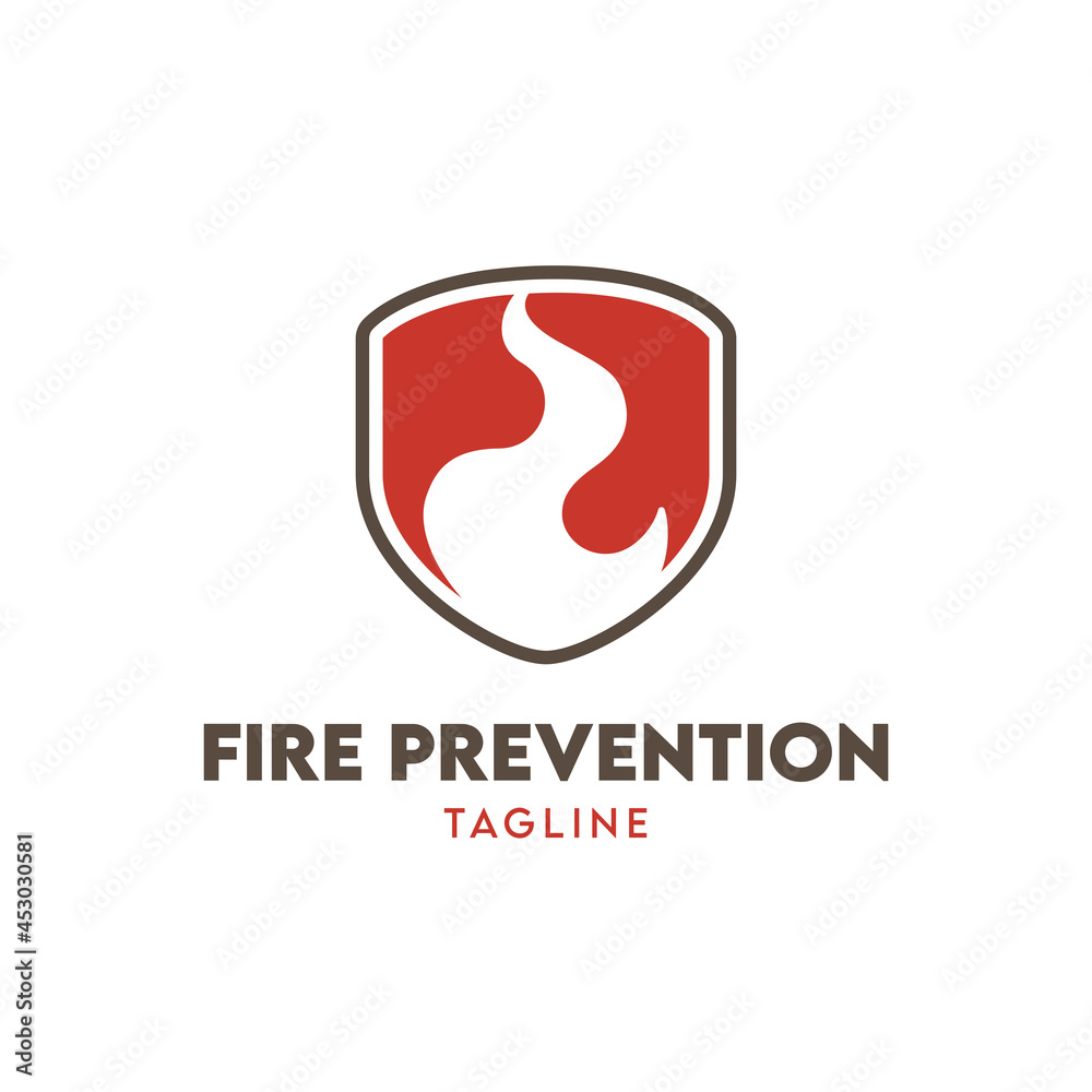 Fire shield logo, suitable for fire prevention logo or fire safety logo ...