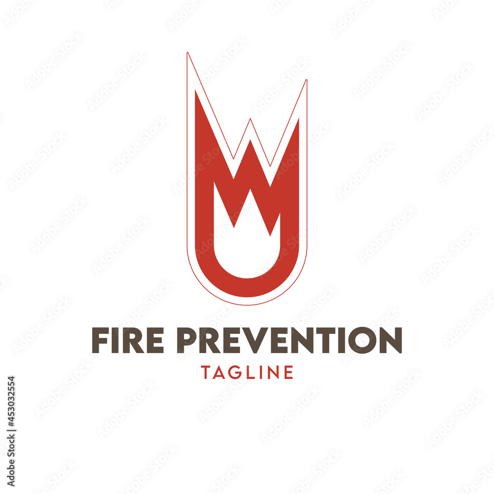 Fire shield logo, suitable for fire prevention logo or fire safety logo ...