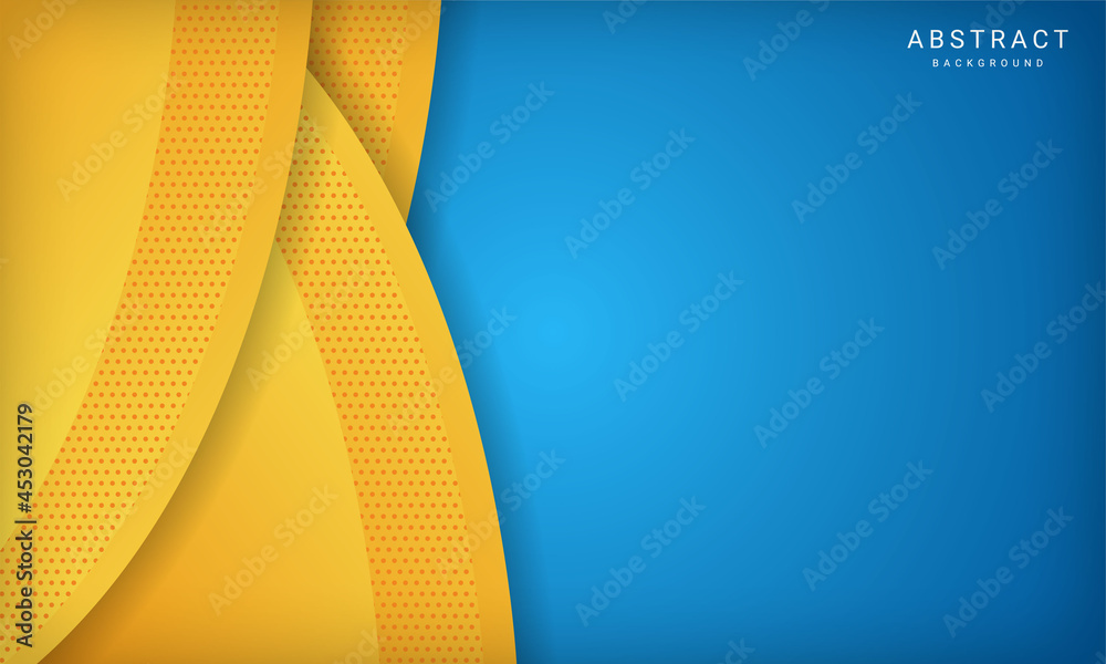 Orange and blue curve wave line background. Modern template design ...