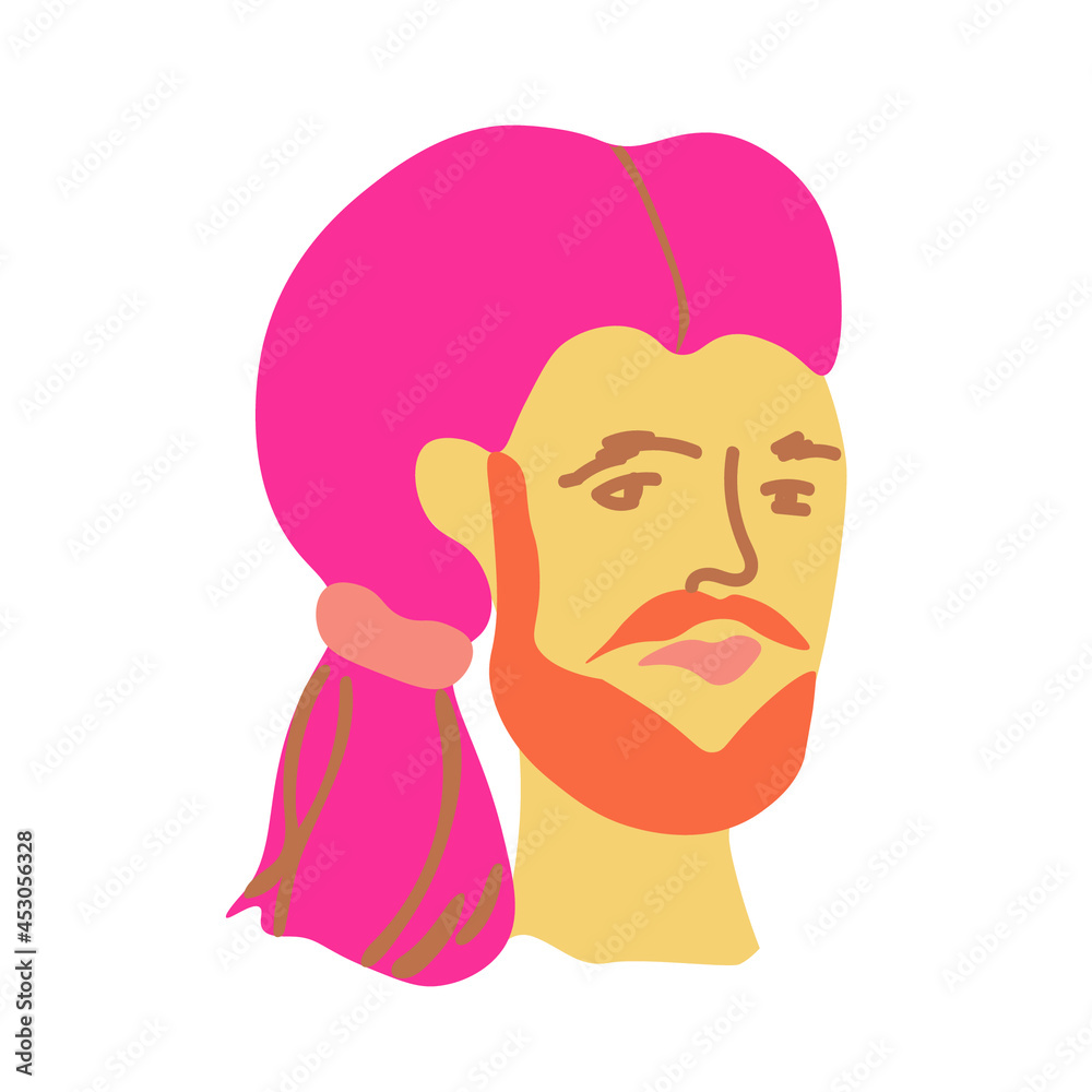 Portrait of a man with a beard representative of the LGBTQ Asian race ...