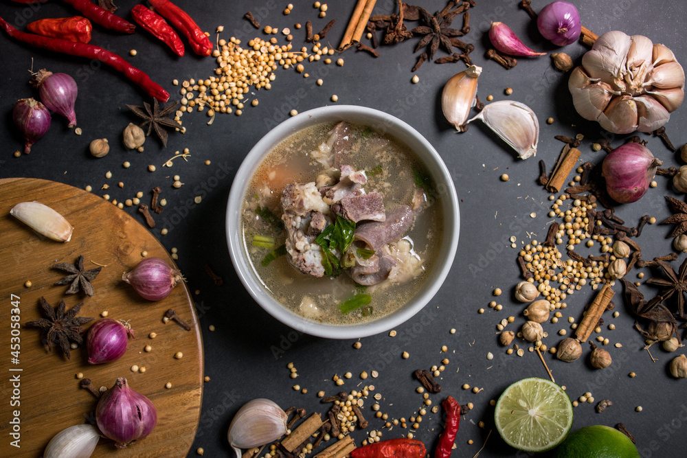 Indonesian goat soup is made from mutton, tomatoes, celery, green ...