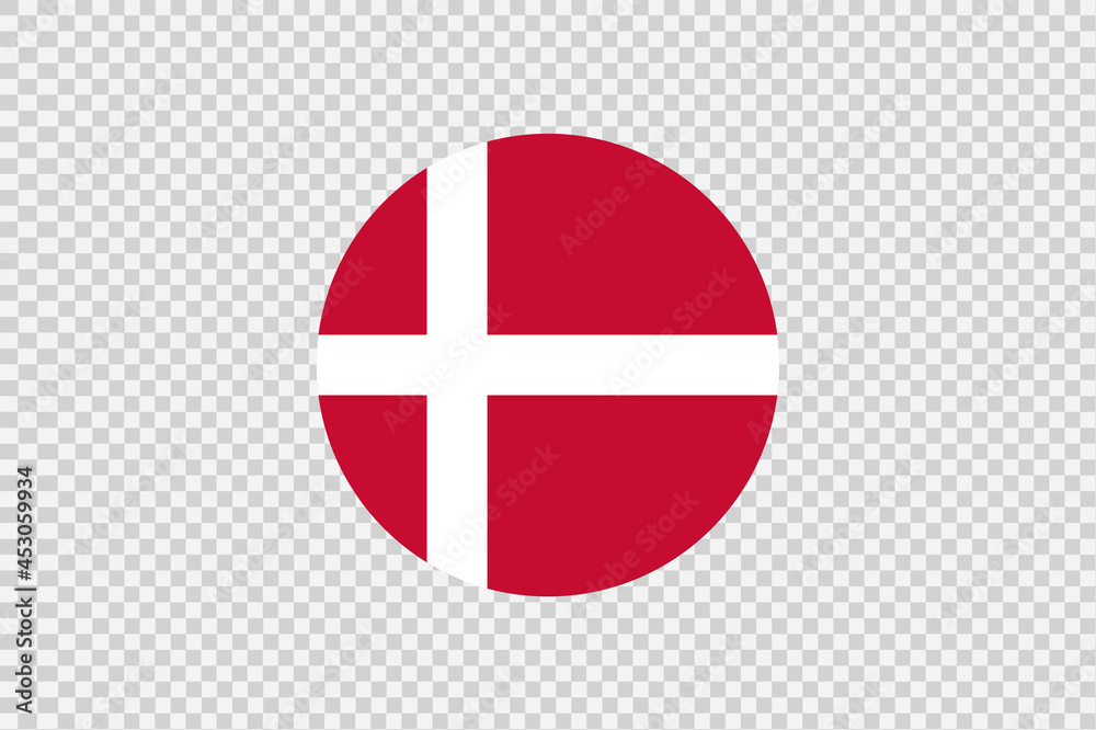 Poster Denmark flag in circle shape isolated on png or transparent background,Symbol – Wall Art ...