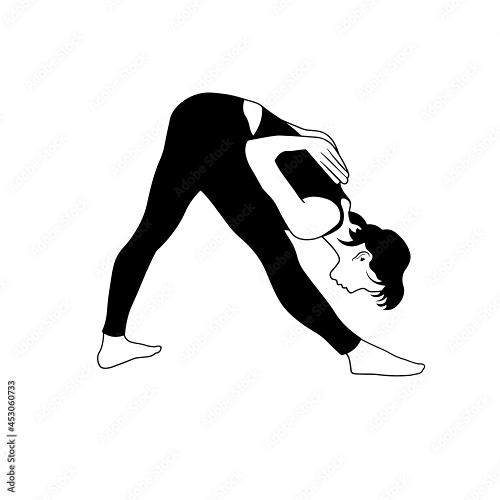 Pyramid Pose Yoga Posture Stock Vector | Adobe Stock