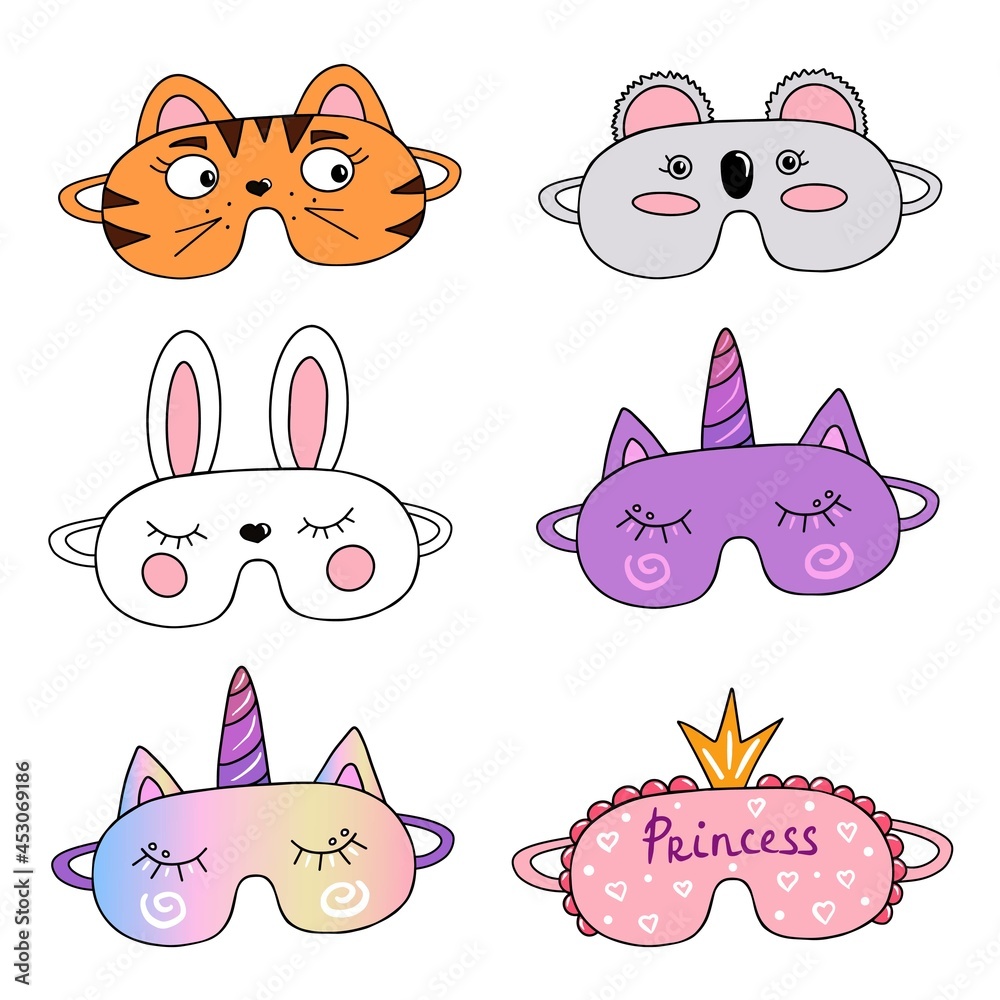 Sleep Mask Vector. Illustration for printing, backgrounds, wallpapers ...