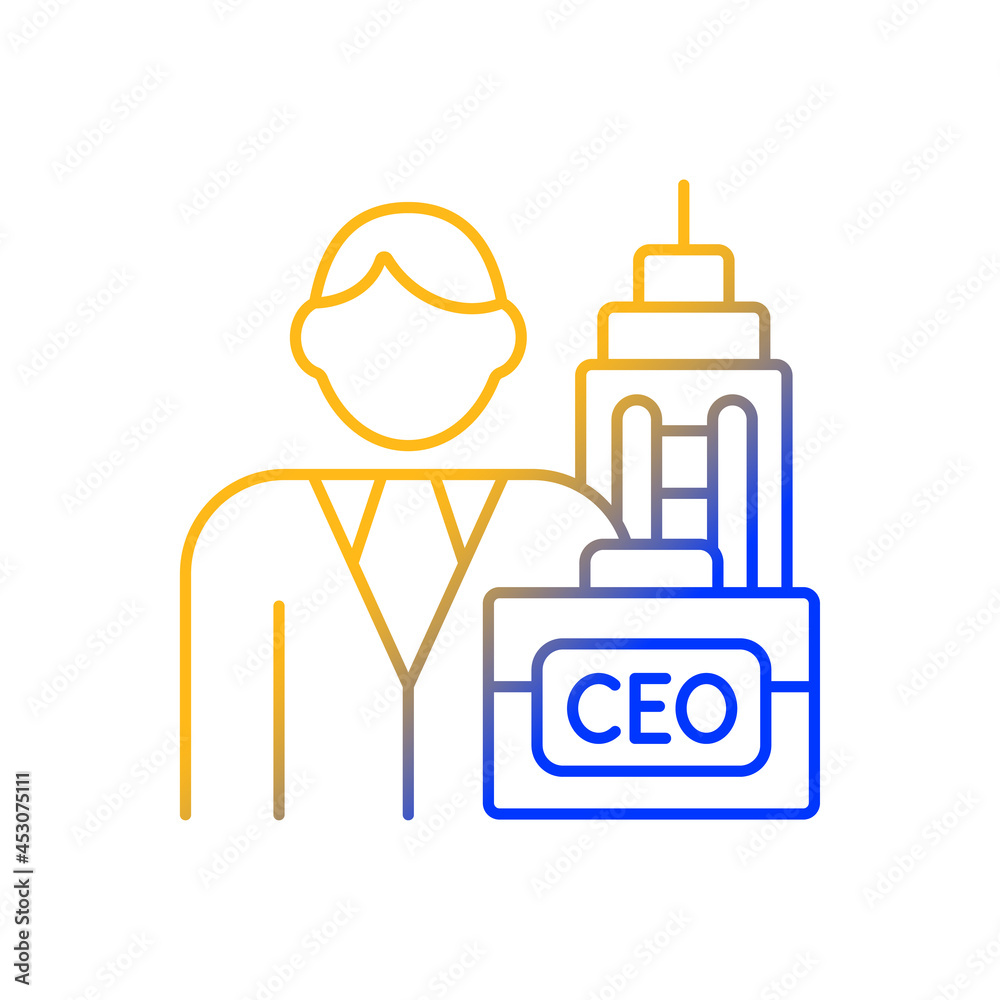 Chief executive gradient linear vector icon. Ceo of corporation. Chief ...