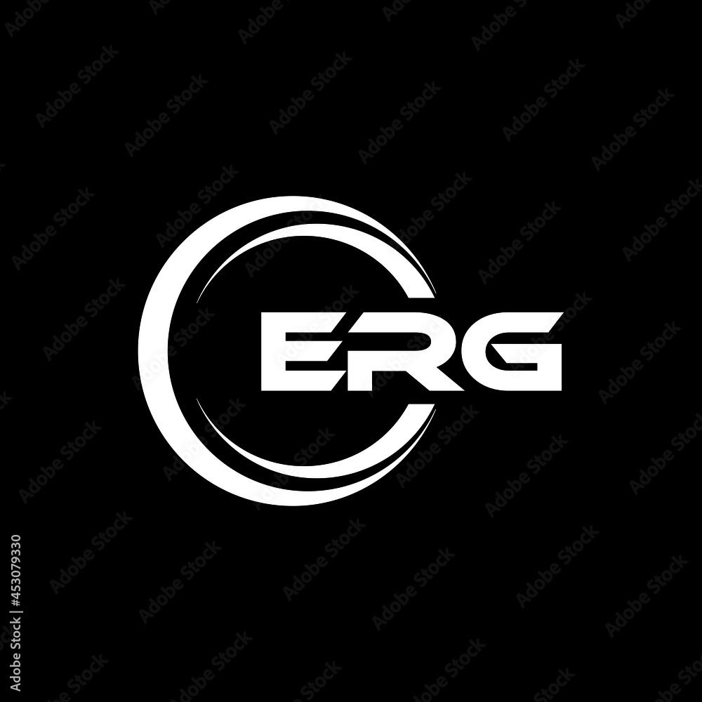 ERG letter logo design with black background in illustrator, vector ...