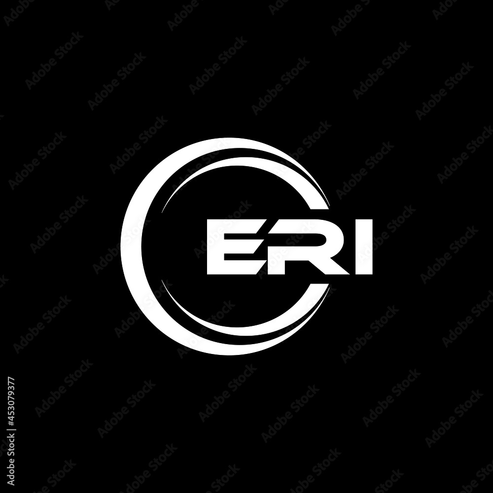 ERI letter logo design with black background in illustrator, vector ...