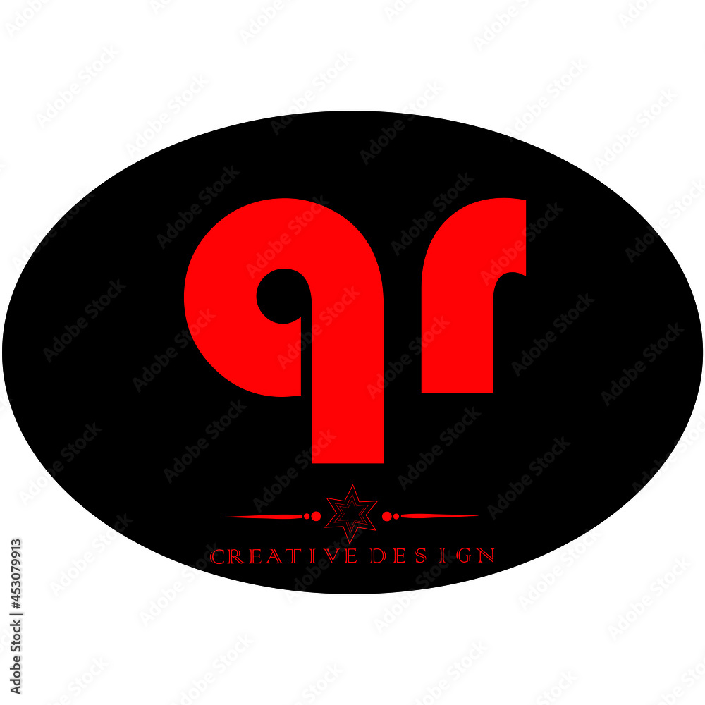 QR.Q R letter logo design.Q R letter logo design with black and white ...