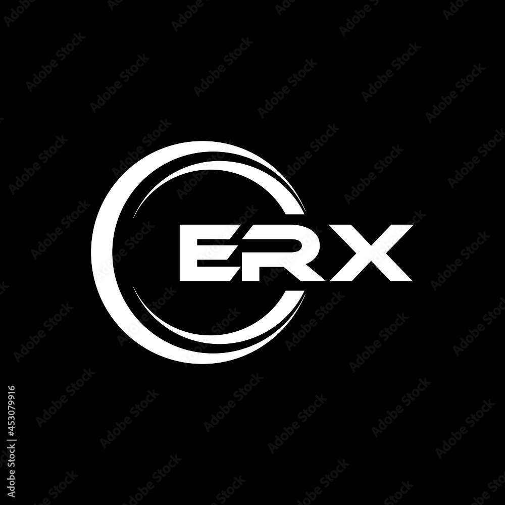ERX letter logo design with black background in illustrator, vector ...