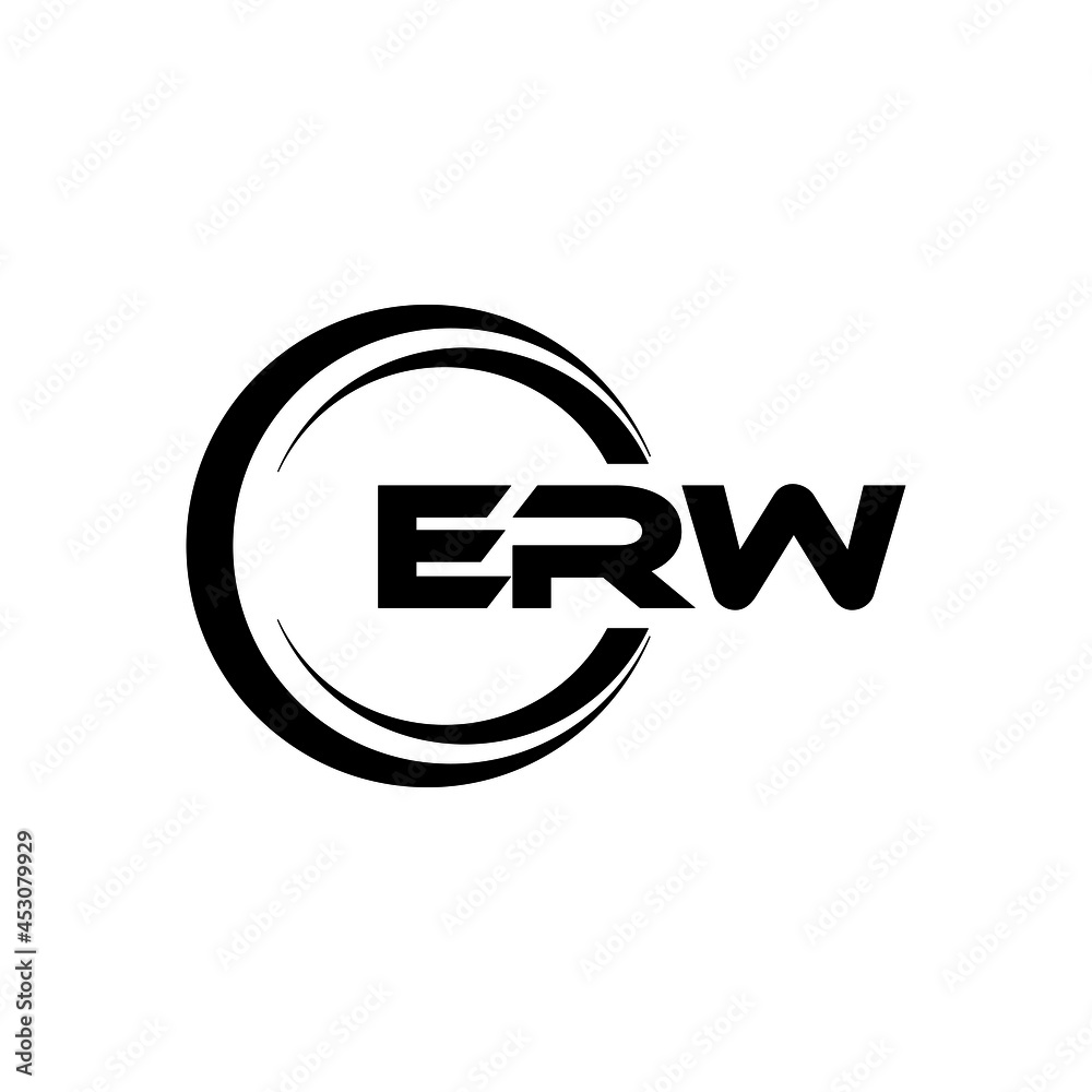 ERW letter logo design with white background in illustrator, vector ...