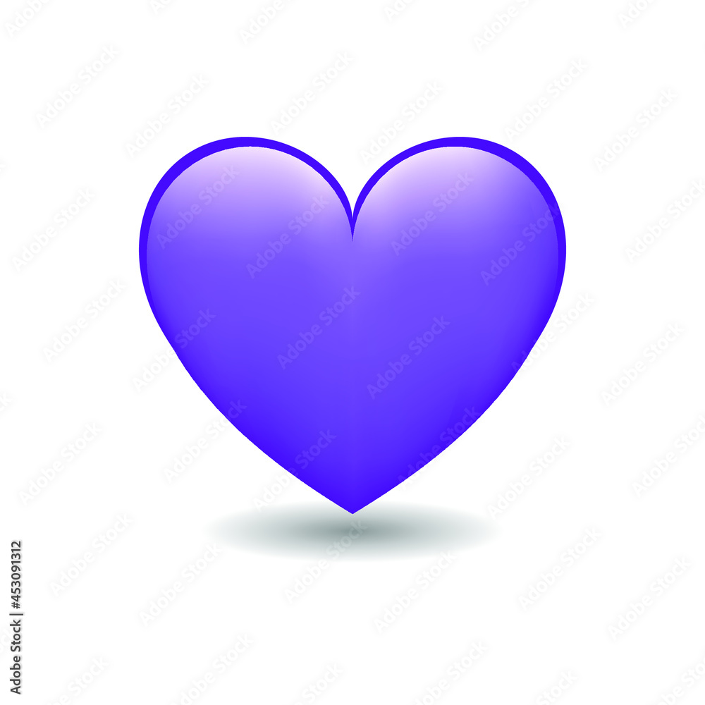 Heart Love Emoji Icon Object Symbol Gradient Vector Art Design Cartoon ...