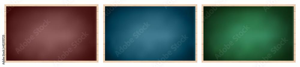 Classroom Chalkboard Realistic Set Isolated on White Background. Brown ...