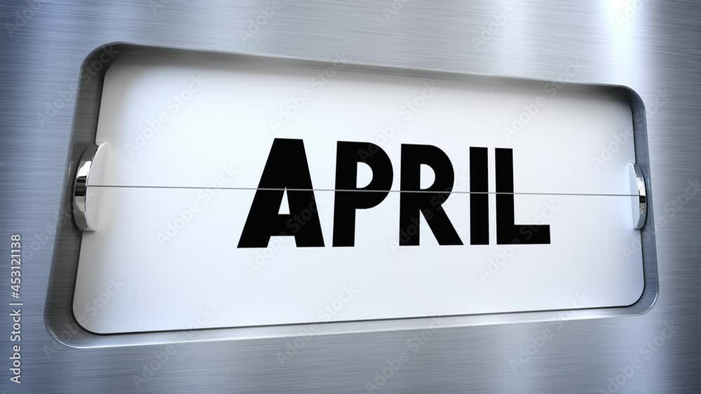 Modern flip calendar turning through the months of a year - from ...