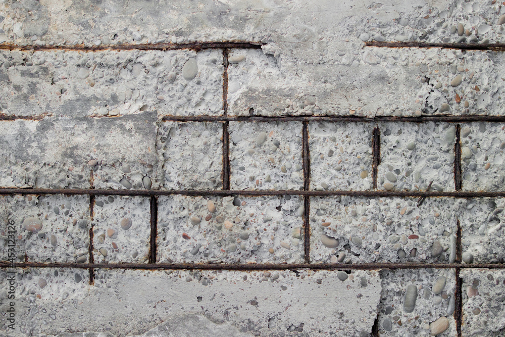 Texture of old gray concrete wall for background. Reinforced concrete ...