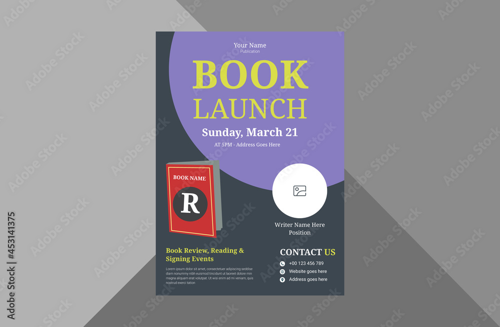 book launch and publishing flyer design template. New book launch ...