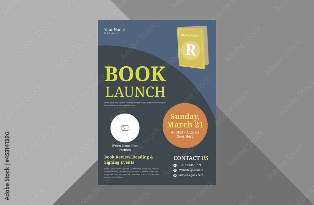 book launch and publishing flyer design template. New book launch ...