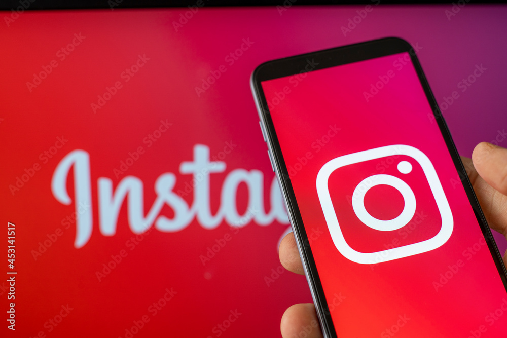 California, United States. Aug 08, 2021: Phone showing Instagram app on ...