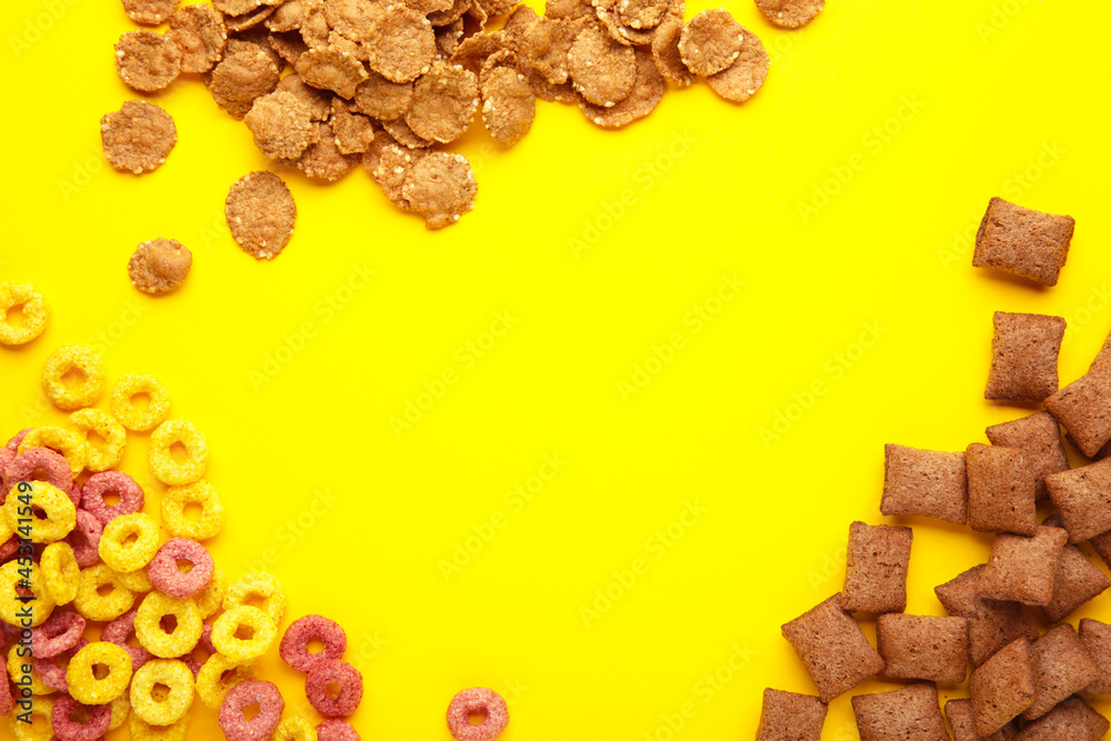 yellow, breakfast, kids, cereals, bowls, variety, shot, quick, cold ...