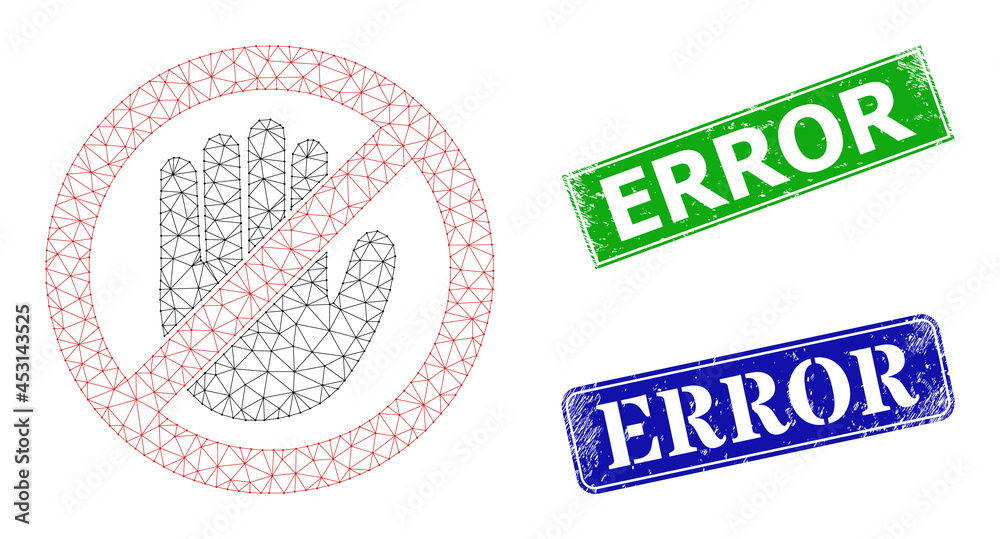 Triangular no hand model, and Error blue and green rectangle scratched ...