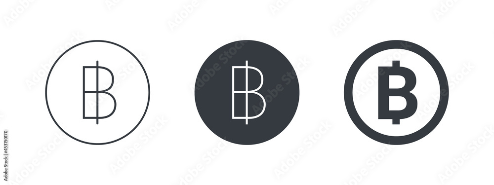 Sign of the Thai baht. Symbol of Thai currency. Money symbols of the ...