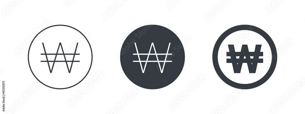 Sign of the South Korean Won. Sign of the South Korean currency. Money ...