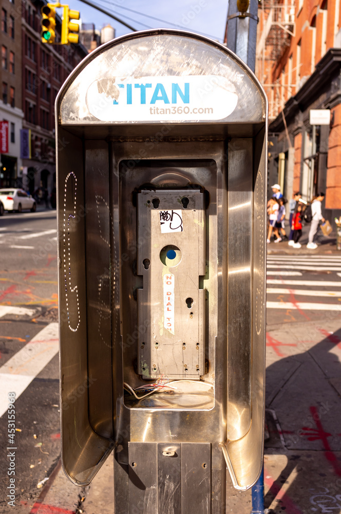 New York City traditional phone booth Stock Photo | Adobe Stock