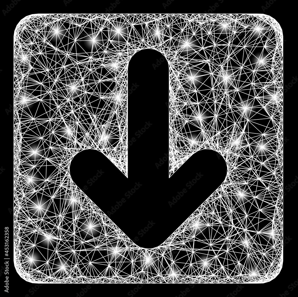 Flare net mesh down cursor model with light dots. Constellation vector ... Flare net mesh down cursor model with light dots. Constellation vector ...
