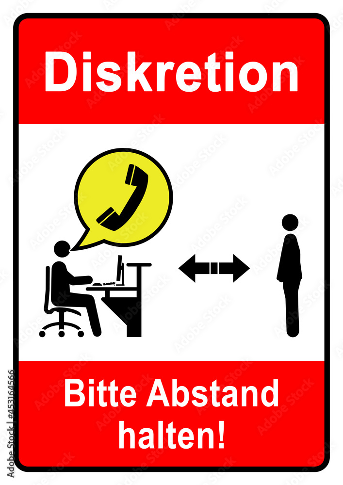 ds338 DiskretionSchild Zeichen (deutsch) Empfang - Receptionist/in ...
