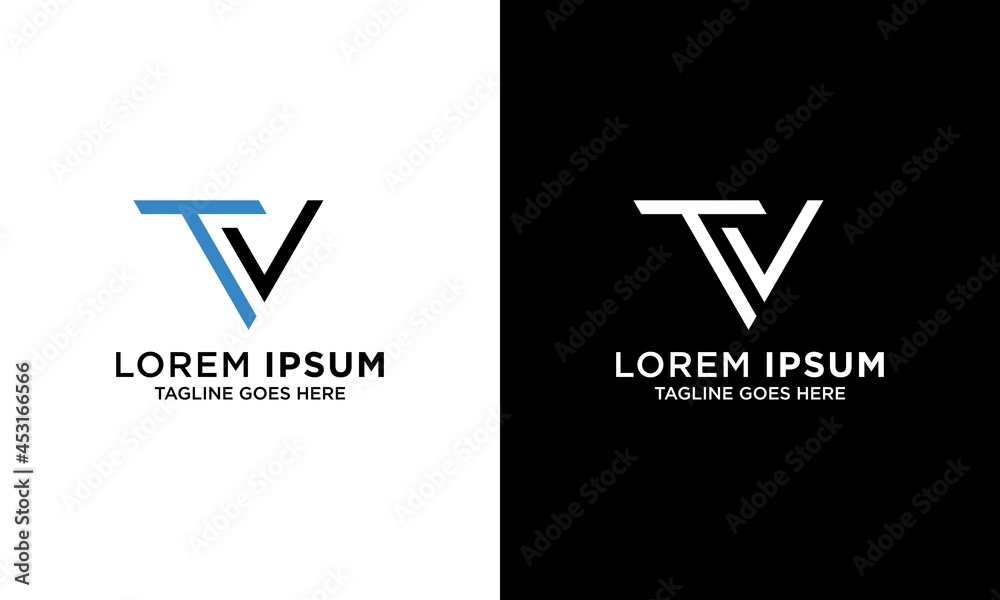 Letter T and V logo design template. Alphabet logotype vector design ...