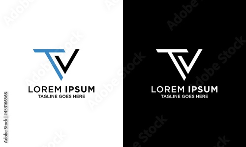 Letter T and V logo design template. Alphabet logotype vector design ...