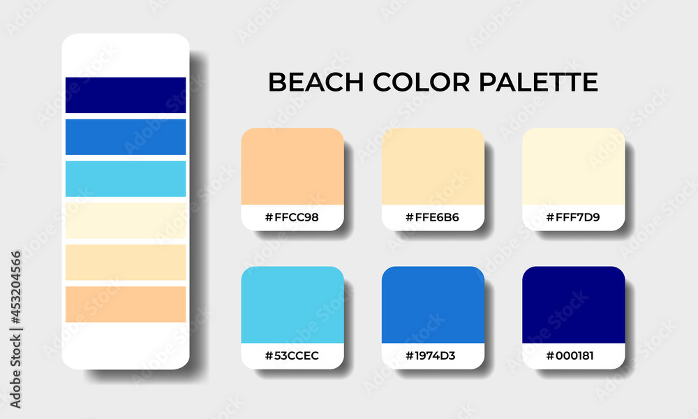 beach color palettes pantone swatch sets Stock Vector | Adobe Stock