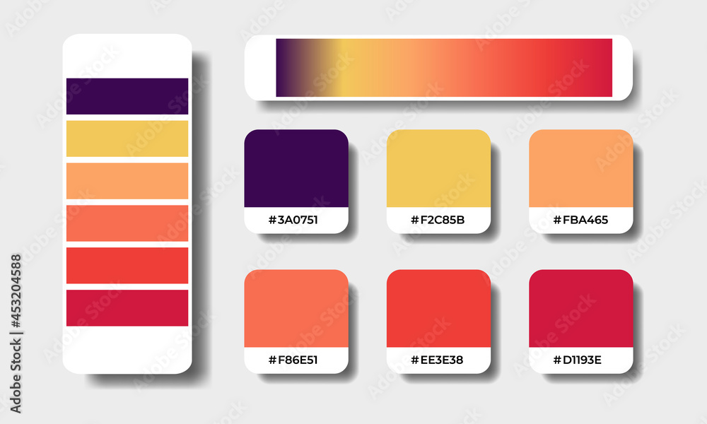 Vetor de autumn gradient and solid color palettes pantone swatch sets ...